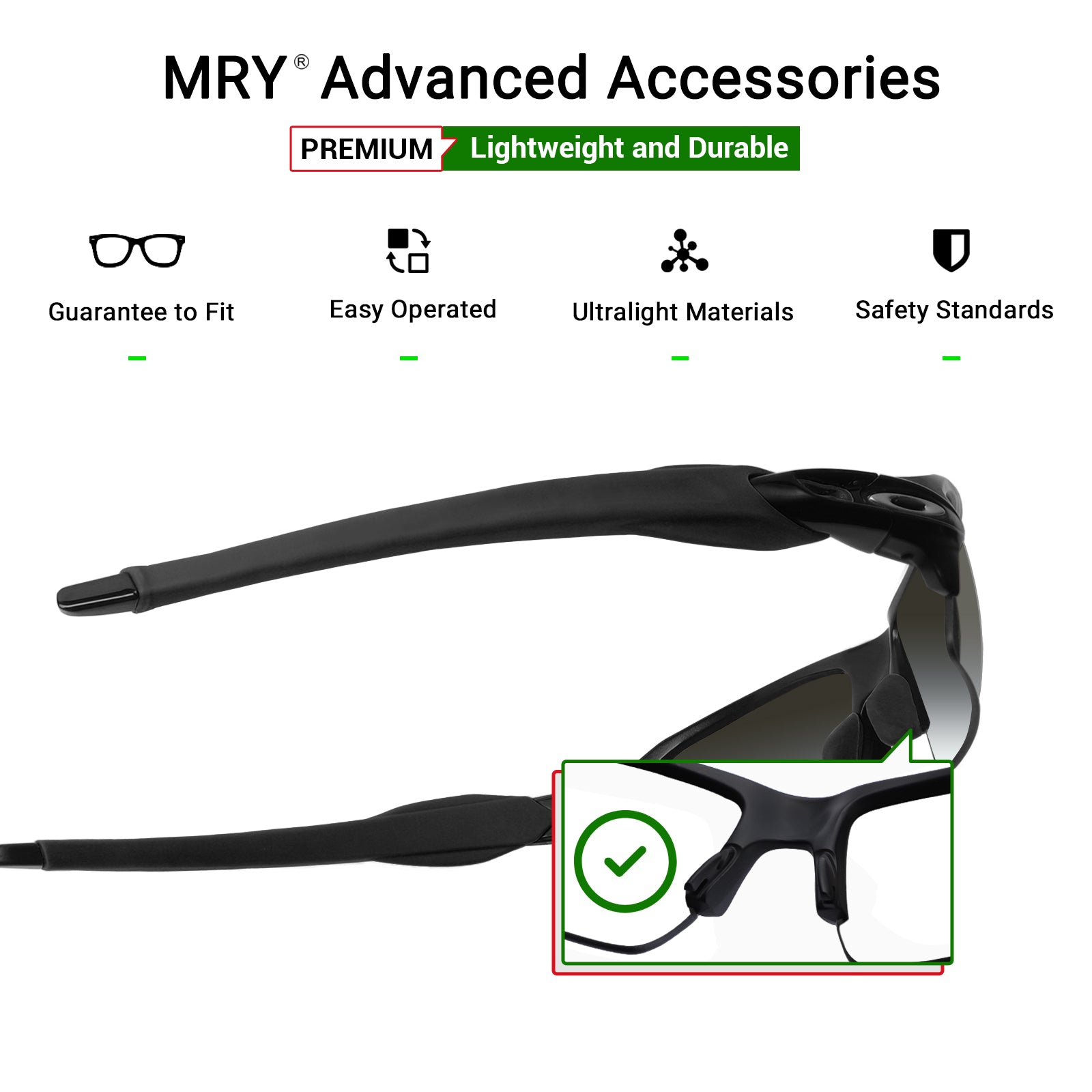 MRYOK Replacement Rubber Kits for Oakley Flak 2.0 XXL OO9488 Sunglasses ...