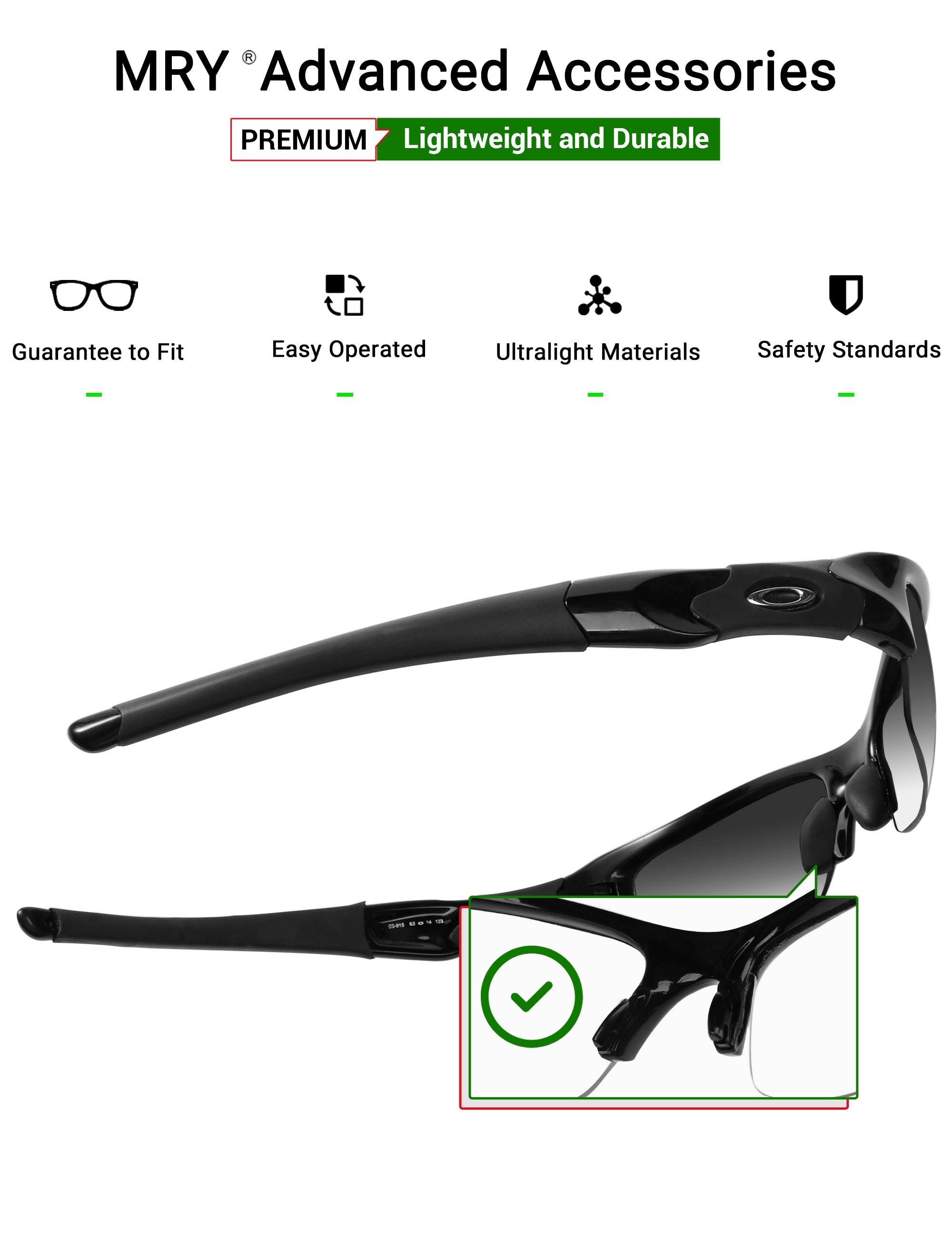 MRYOK Replacement Rubber Kits for Oakley Flak Jacket XLJ Asian Fit ...
